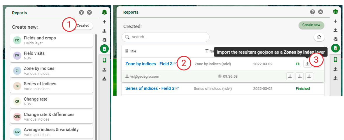 Yields Estimation - Customer Portal - GeoAgro